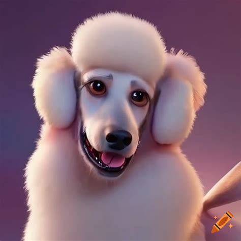 Animated White Poodle Dog From Disney Pixar On Craiyon
