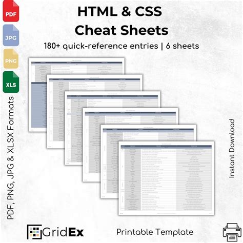Html And Css Cheat Sheet Printable Web Developer Reference Guide