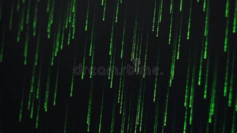 Matrix Code Rain Background Green Digits Glow And Falling On Screen