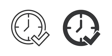 시간에 얇은 선과 글리프 솔리드 아이콘입니다 편집 가능한 획과 투명한 배경에 격리된 완벽한 픽셀 24에 대한 스톡 벡터 아트 및 기타 이미지 Istock