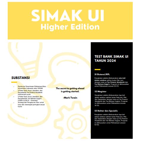 Jual [grade B] Buku Prediksi Persiapan Simak Ui Tahun 2024 Ekstensi S1
