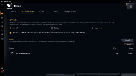 Armoury Crate Gpu Power Saving
