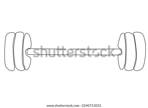 Draw Continuous Line Barbells Dumbbells Stock Vector Royalty Free