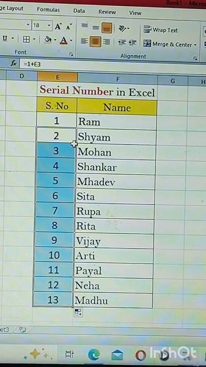 serial number in excel 💻⌨️🖱️ computer excel computereducational