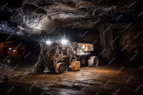 Premium Ai Image Mining Robot Extracting Valuable Materials From Deep Underground Mine