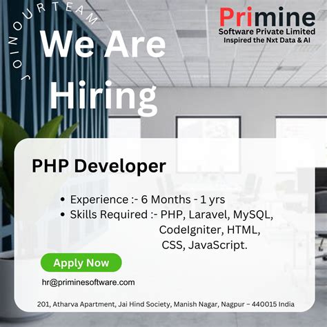 sneha walke on linkedin hello connections primine software is hiring for php developer position …
