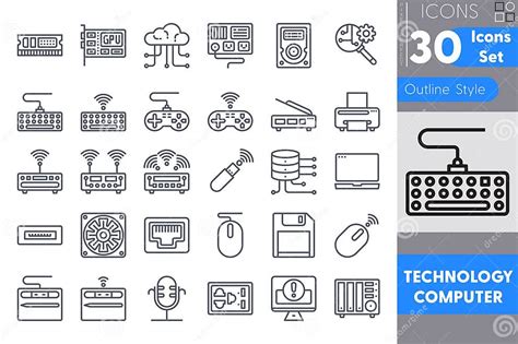 Technology Computeroutlineset Stock Illustration Illustration Of Document Logo 316811824
