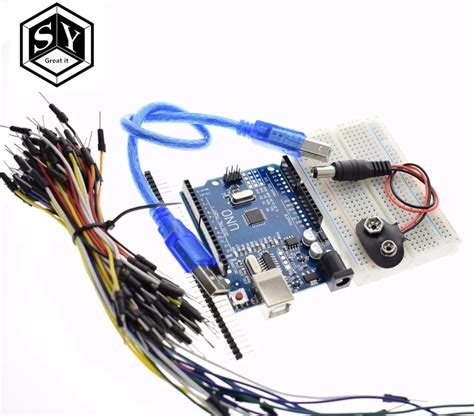 Starter Kit For Arduino Nano Uno R3 Bundle Of 5 Items Uno R3 Breadboard Jumper Wires USB