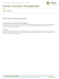 Medicare National Coverage Determination Policy Human Medicare National Coverage