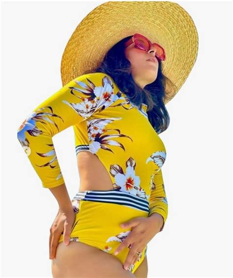 Bnwt Ripcurl Dupe Island Time Ls Surf Suit Mustard Rashguard Swimsuit Women S Fashion