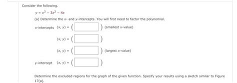 Solved Consider The Following Y X3−3x2−4x A Determine The