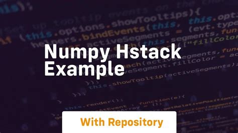 Numpy Hstack Example Youtube