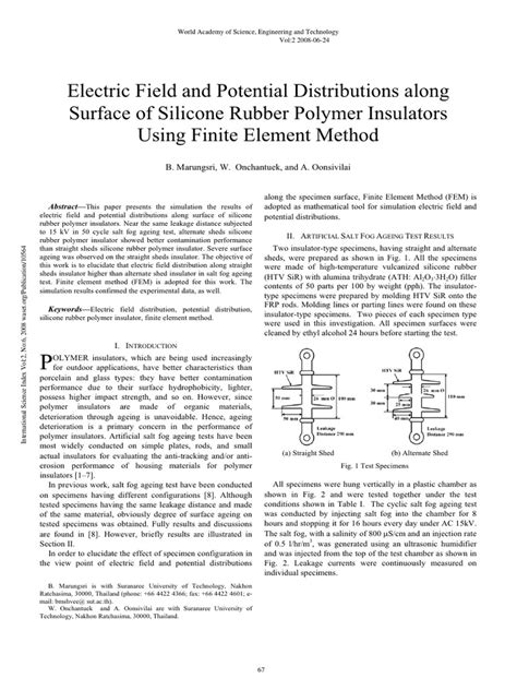 Electric Field And Potential Distributions Along Surface Of Silicone Rubber Polymer Insulators