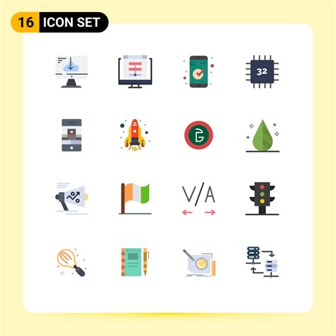 16 Thematic Vector Flat Colors And Editable Symbols Of Gadget Computers Online Chip Essential