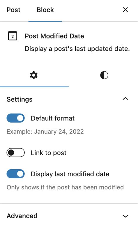 Post Modified Date Block Documentation