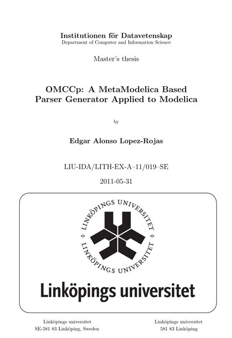 Pdf Omccp A Metamodelica Based Parser Generator Applied To Modelica