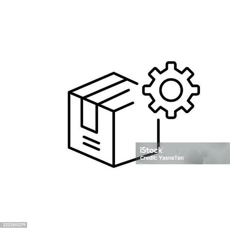 톱니바퀴와 소포 상자 배송 설정 물류 관리 배송 구성 패키지 추적 시스템 주문 이행 제어 픽셀 퍼펙트 벡터 아이콘 날씬한에 대한 스톡 벡터 아트 및 기타 이미지 Istock