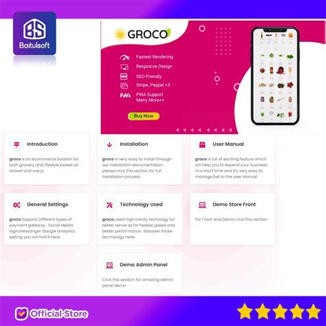 Jual Source Code Aplikasi Groco Vue Laravel Ecommerce System Shopee