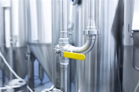 Premium Photo A Pipeline Connection Valve On The Factory Manufacture