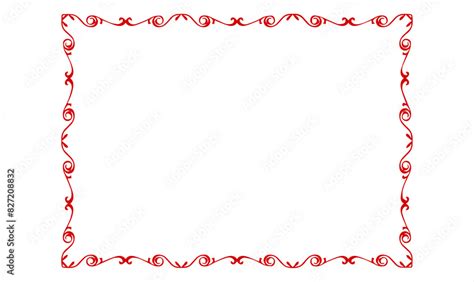 Red Border Frame Deco Rectangle Border Frame PNG Stock Vector Adobe Stock