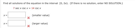 Solved Find All Solutions Of The Equation In The Interval Chegg