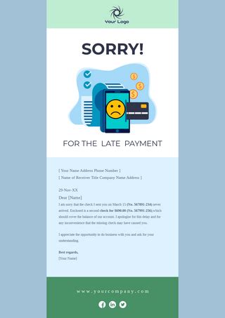 Apology For Late Payment To Supplier Email Template Unlayer