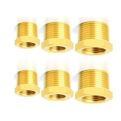 Brass Reducer Hex Bushing Threaded Pipe Fitting 12 Npt Male X 14