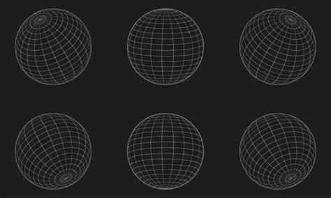 Premium Vector 3d Wireframe Sphere Collection Globe Or Ball In Circle