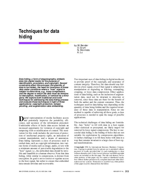 pdf techniques for data hiding