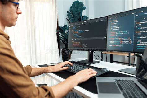 It Developer With Stressful Overworked In Creating Online Software Code