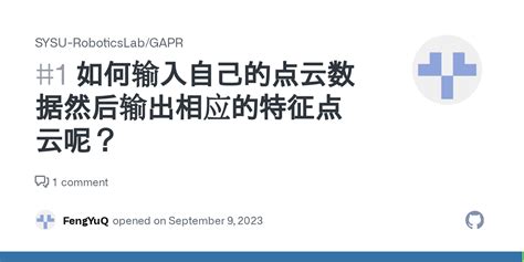 如何输入自己的点云数据然后输出相应的特征点云呢 Issue SYSU RoboticsLab GAPR GitHub