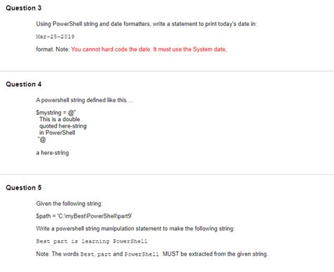 Solved Question Using PowerShell String And Date Chegg