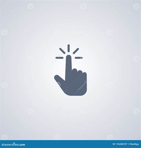 Click Gesture Hand Cursor Of Computer Mouse Line And Silhouette Icon