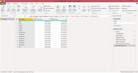 power query challenge repeat rows for courses across years power