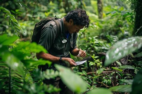 Premium Photo A Researcher In A Field Setting Collecting Samples Generative Ai