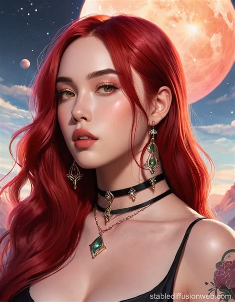 Goth Asian American Redhead Stable Diffusion Online