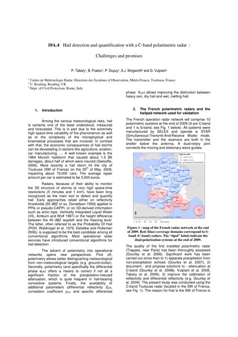 Pdf 0a4 Hail Detection And Quantification With A C Band Polarimetric Radar Challenges And