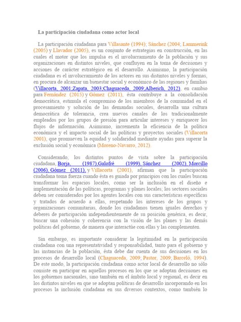 la participación ciudadana como actor local pdf participación