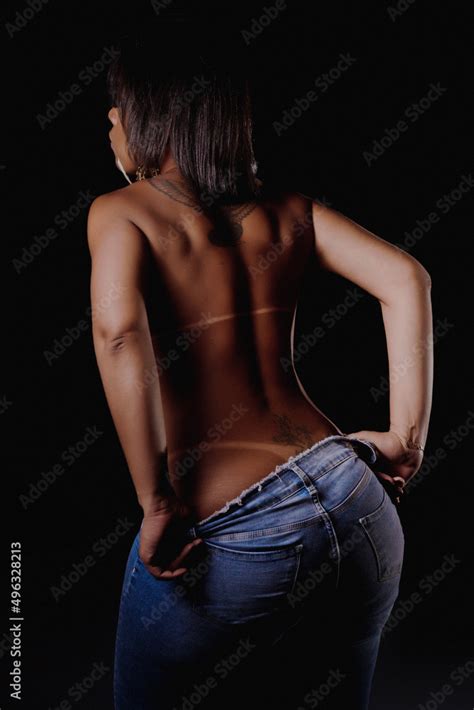 Sexy Dark Background Dark Skin Girl Stock Photo Adobe Stock