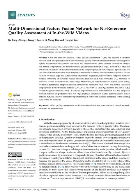 pdf multi dimensional feature fusion network for no reference quality