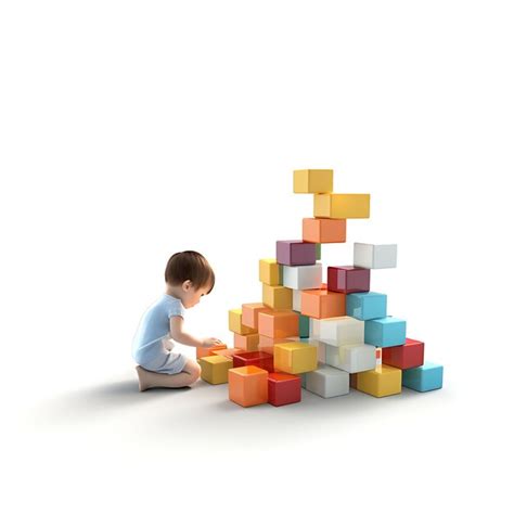 Premium Ai Image 3d Render Of A Preschooler Exploring Coding Blocks 1