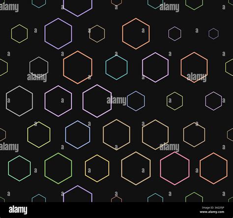 Tileable Hexagon Pattern Multicolored Geometric Elements Of Varied Size Stacked Hexagons