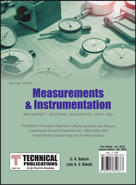 Measurements And Instrumentation For Be Anna University R21cbcs Iv Technical Publications