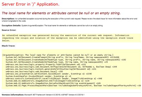 The Local Name For Elements Or Attributes Cannot Be Null Or An Empty String
