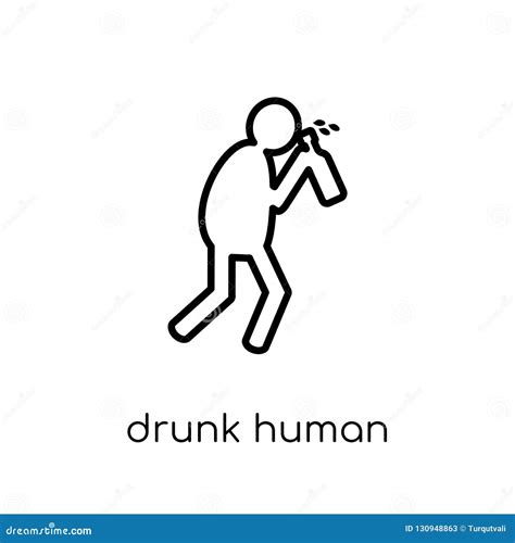 Drunk Human Icon Trendy Modern Flat Linear Vector Drunk Human I Stock Vector Illustration Of