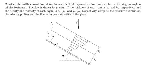Solved Consider The Unidirectional Flow Of Two Immiscible