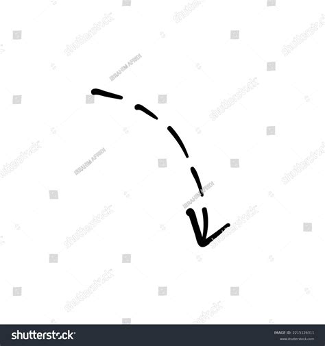 Long Dotted Arrow Icon Pointing Down Stock Vector Royalty Free 2215126311 Shutterstock