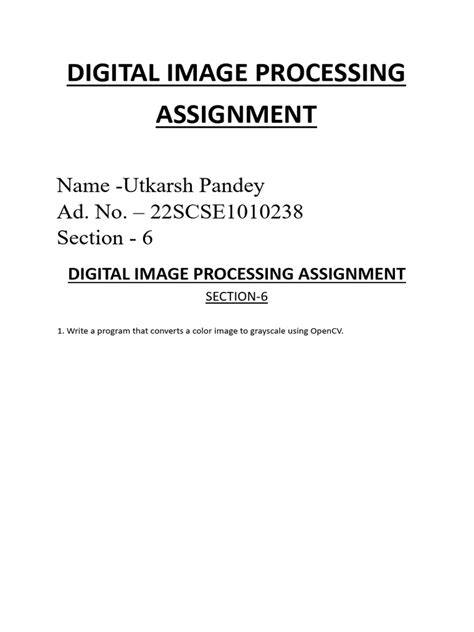 Utkarsh Pandey22scse1010238dipassignment 1 Pdf Applied Mathematics Algorithms