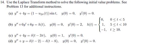 Solved Use The Laplace Transform Method To Solve The Chegg