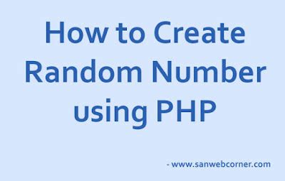 How To Generate Php Random Number